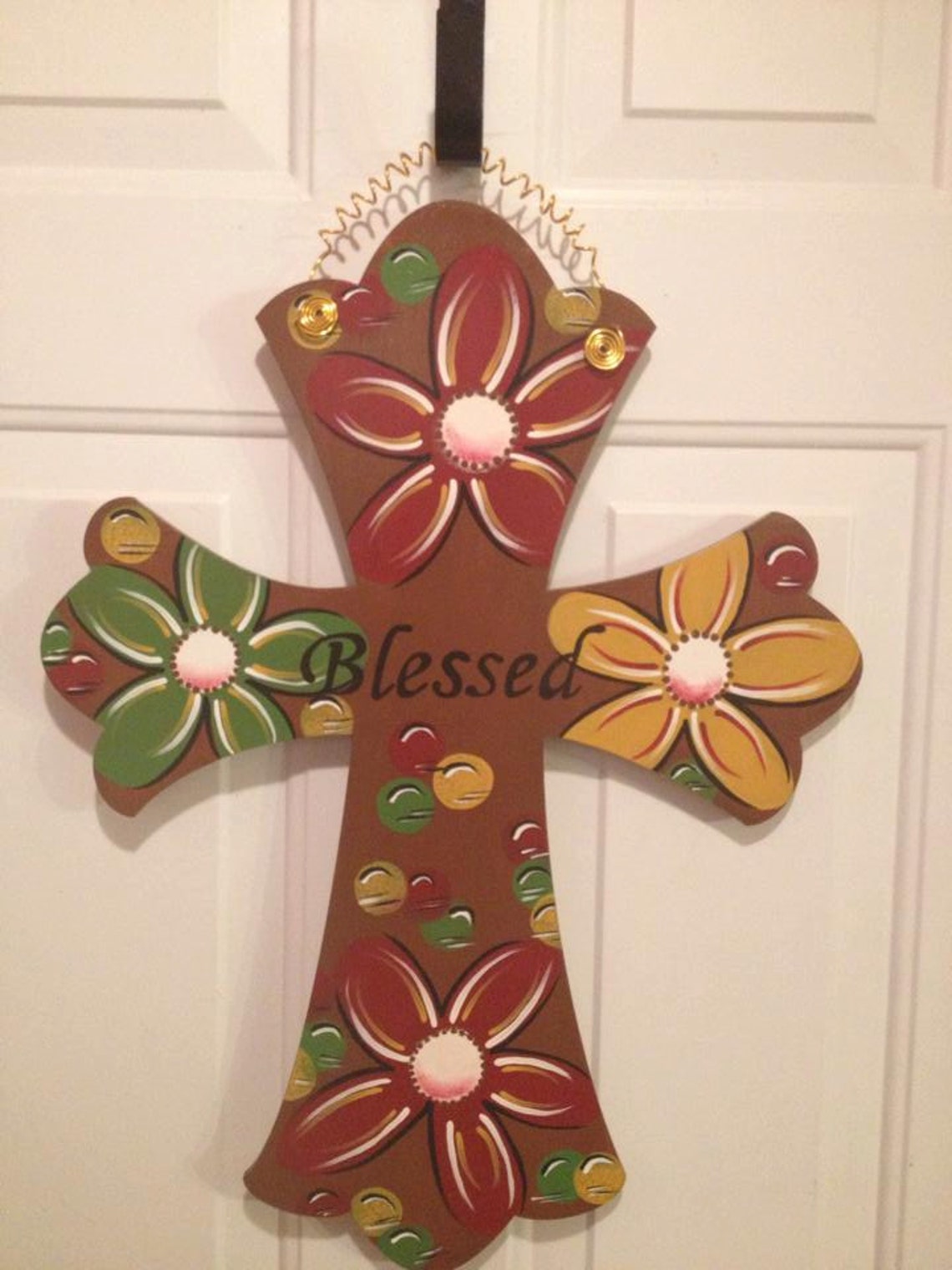 Cross door hangers wooden | Etsy
