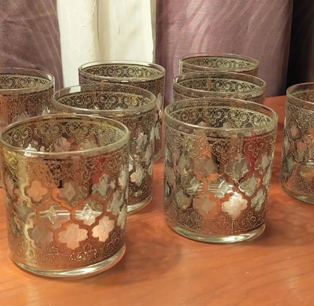 Rare Silver Culver Valencia Rocks Glasses - Set of 8 - Etsy