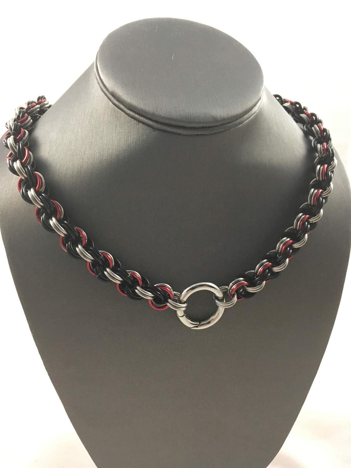 Double Spiral Chainmaille Collar W/push Gate Clasp - Etsy