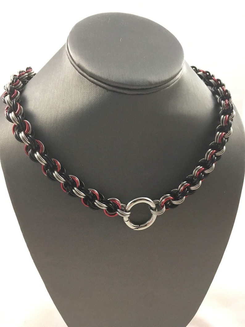 Double Spiral Chainmaille Collar W/push Gate Clasp - Etsy