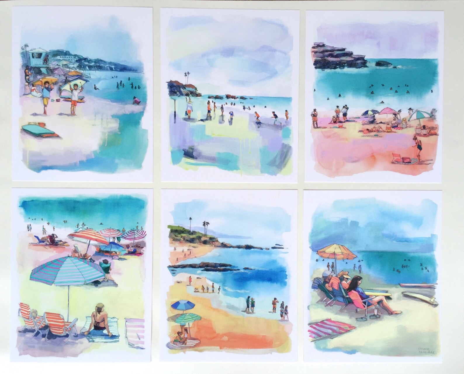 Bondi Beach in Pink Print. Beach Scene Painting, Watercolor, Beach ...