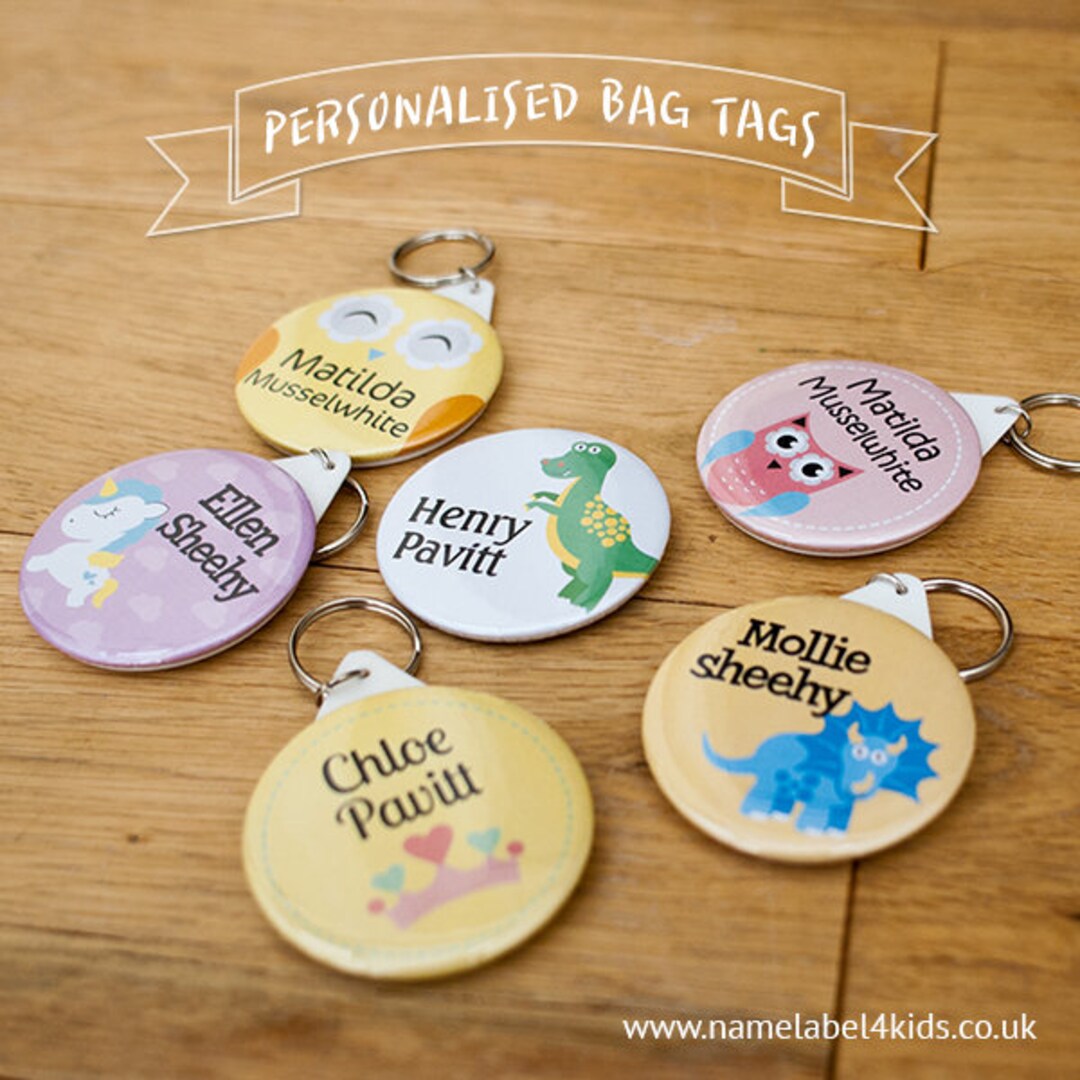 2*personalised Bag Tags (2 Keyrings) - Etsy UK