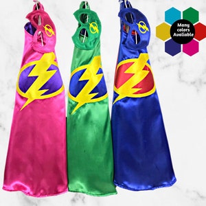 Children's Superhero Costume Set: Lightning Bolt Cape and Mask - Etsy