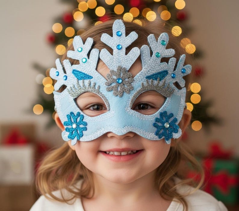 Kids Christmas Mask Set, Reindeer, Elf , Snowman , Santa & Tree ...