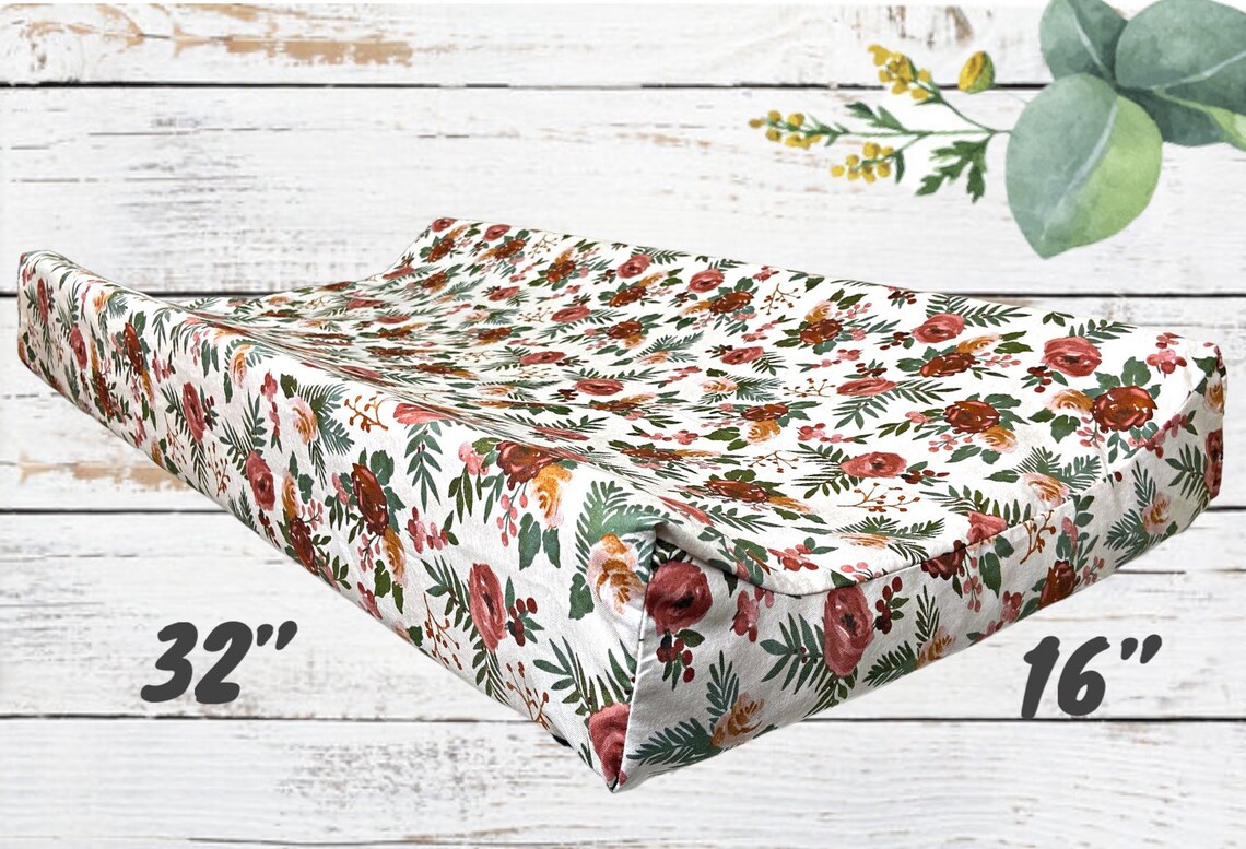 Retro Cotton Floral Changing Pad Cover Boho Floral Nursery - Etsy