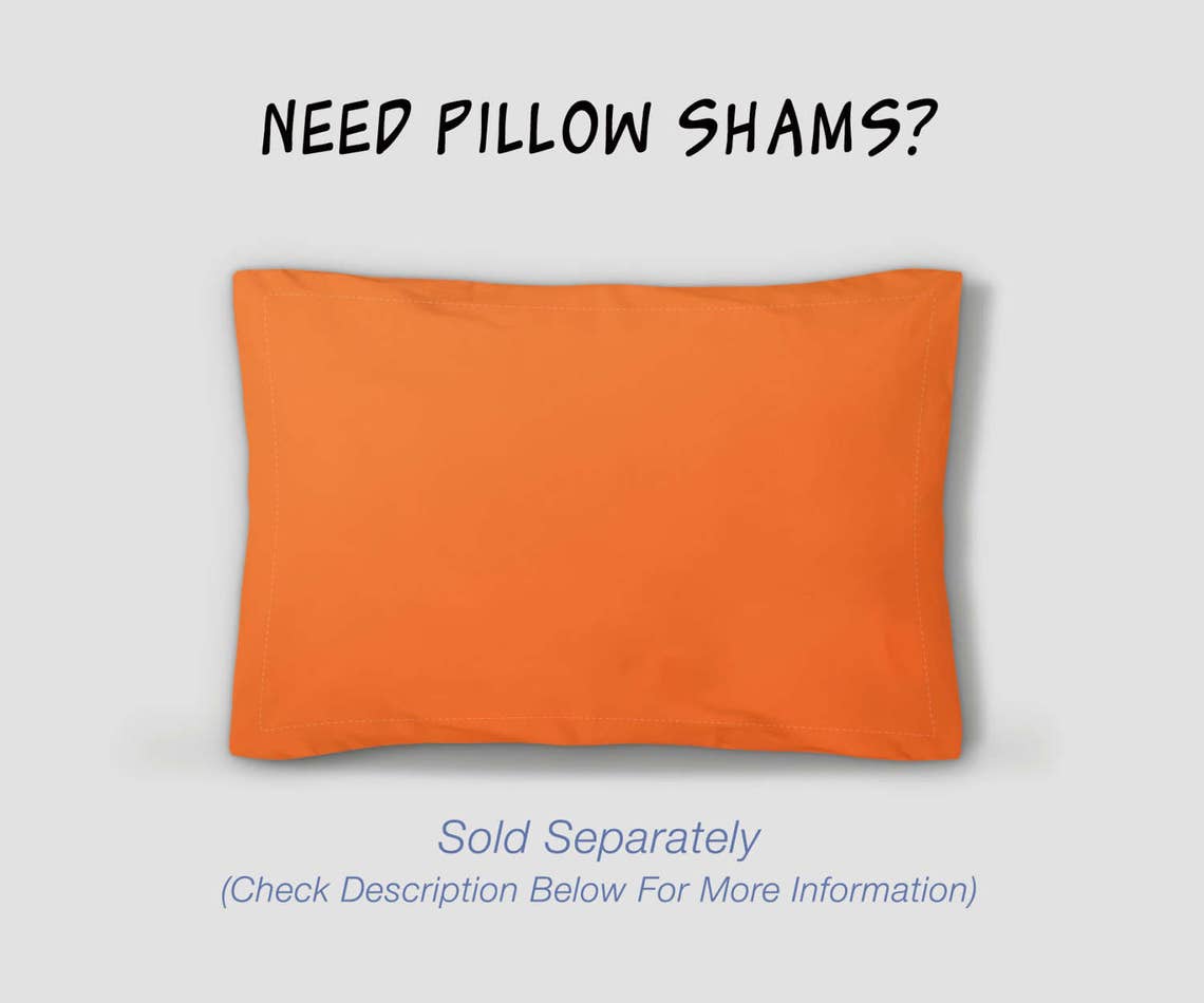 Orange Duvet Cover, Solid Orange Bedding, Dark Orange Bed Spread, Light ...