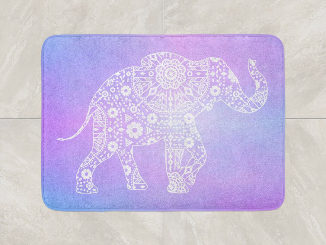 Elephant Bath Mat, Bohemian Bathroom Decor, Boho Bath Mat, Foam Bath ...