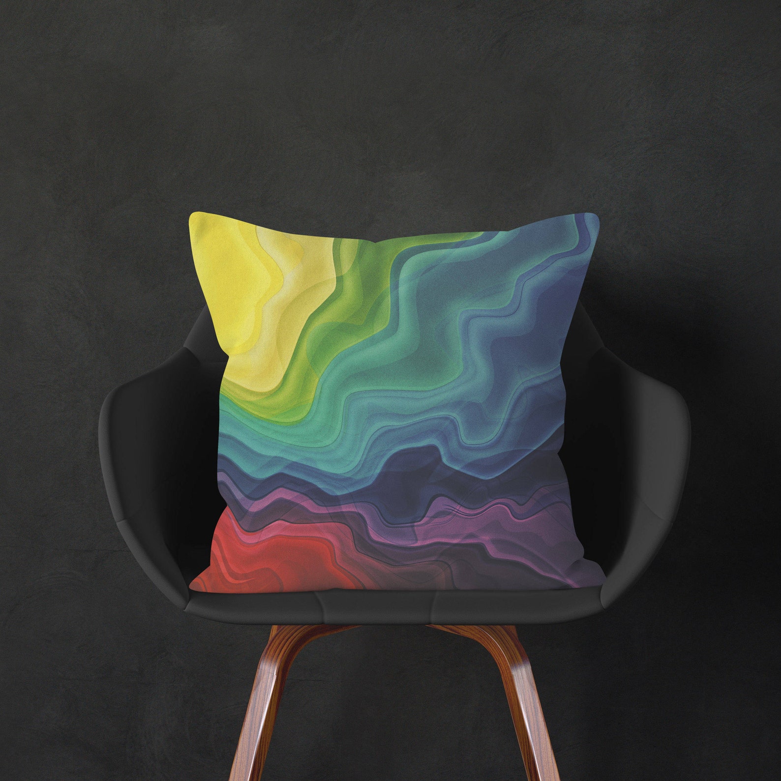 Abstract Pillow, Colorful Cushion, Decorative Cushion, Rainbow Throw ...