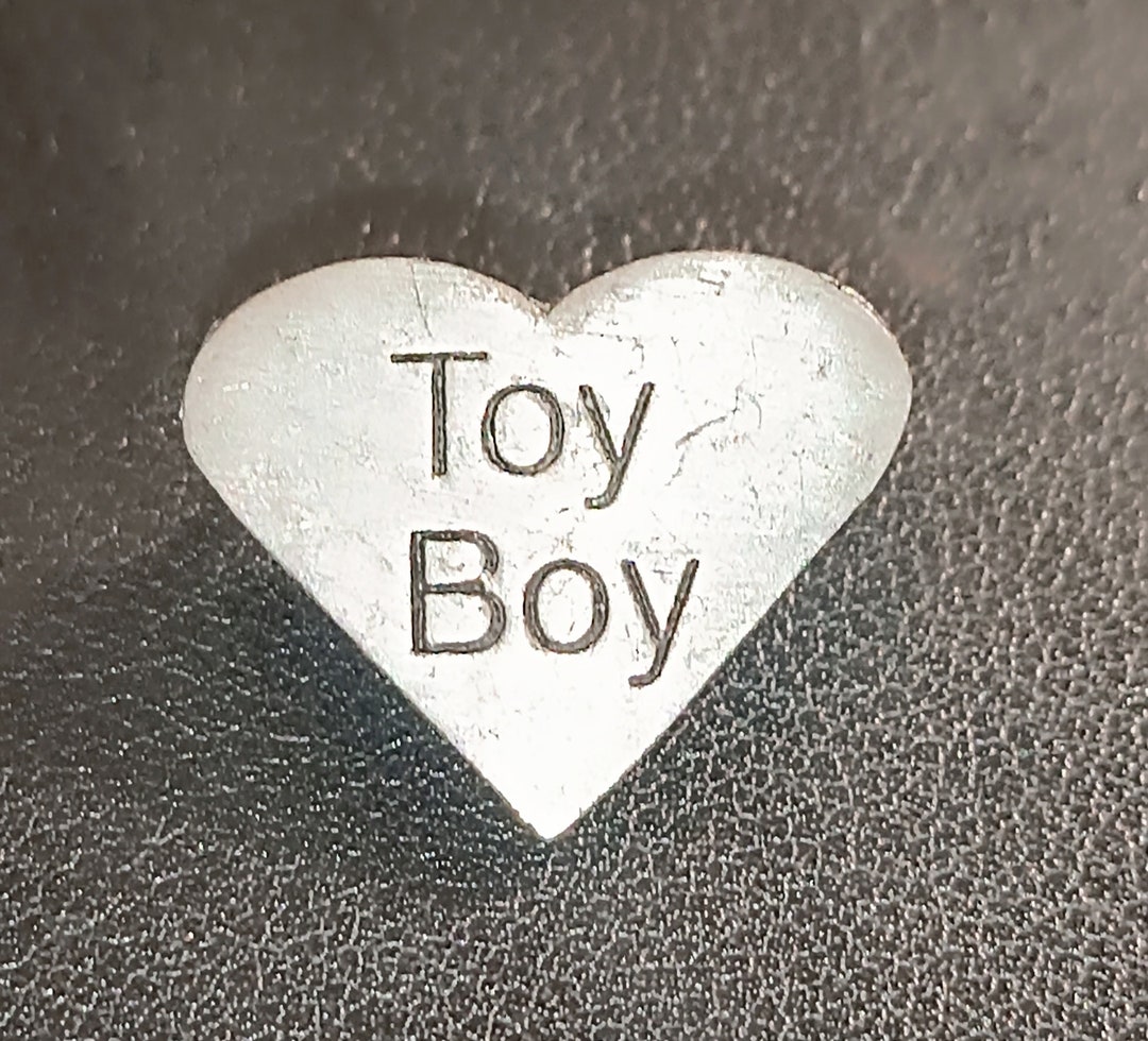 Handcrafted Pewter Word ' Toy Boy ' Heart Shaped Man Boy Stag Party ...