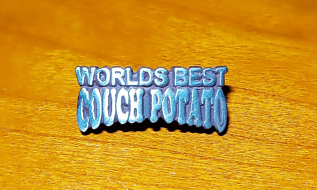 Handcrafted Pewter Word ' Worlds Best Couch Potato ' Lazy Husband ...