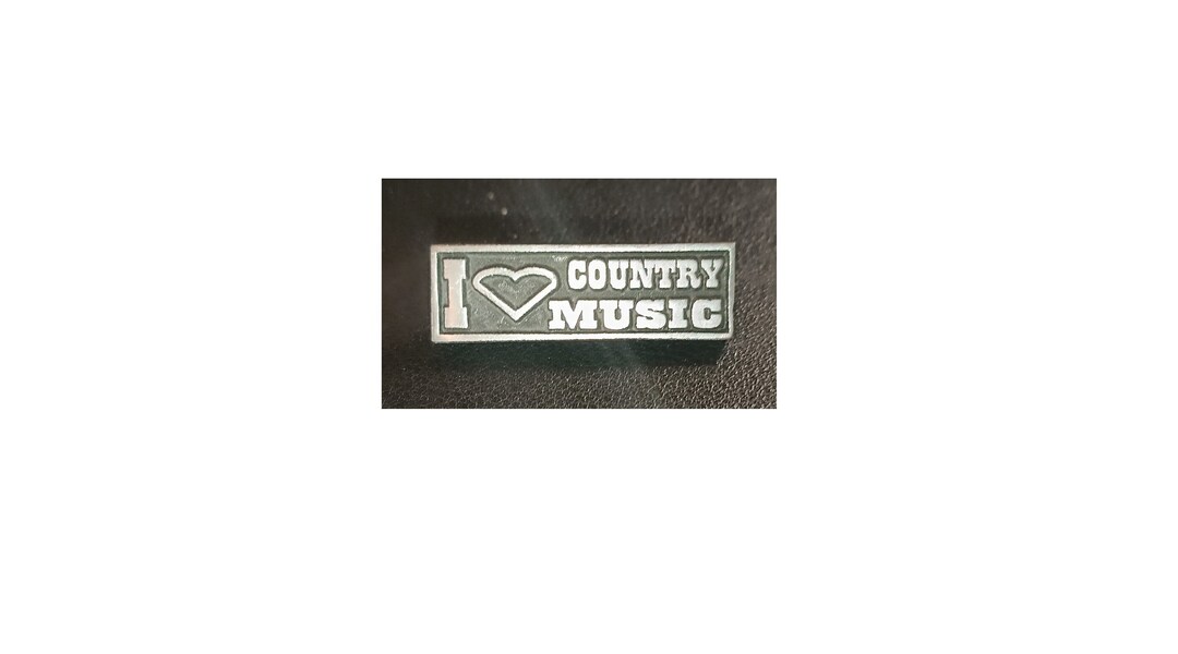 Handcrafted Pewter Word ' I Heart Love Country Music ' Lapel Pin ...