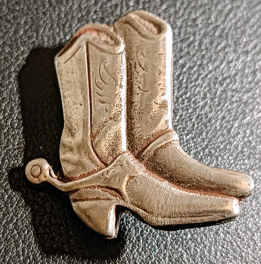 Handcrafted Pewter Cowboy Boots Spurs Line Dancing Western Lapel Pin ...