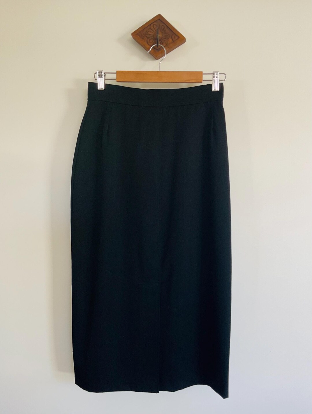 Women's 1990s Vintage Carla Zampatti Black Midi Skirt - Etsy