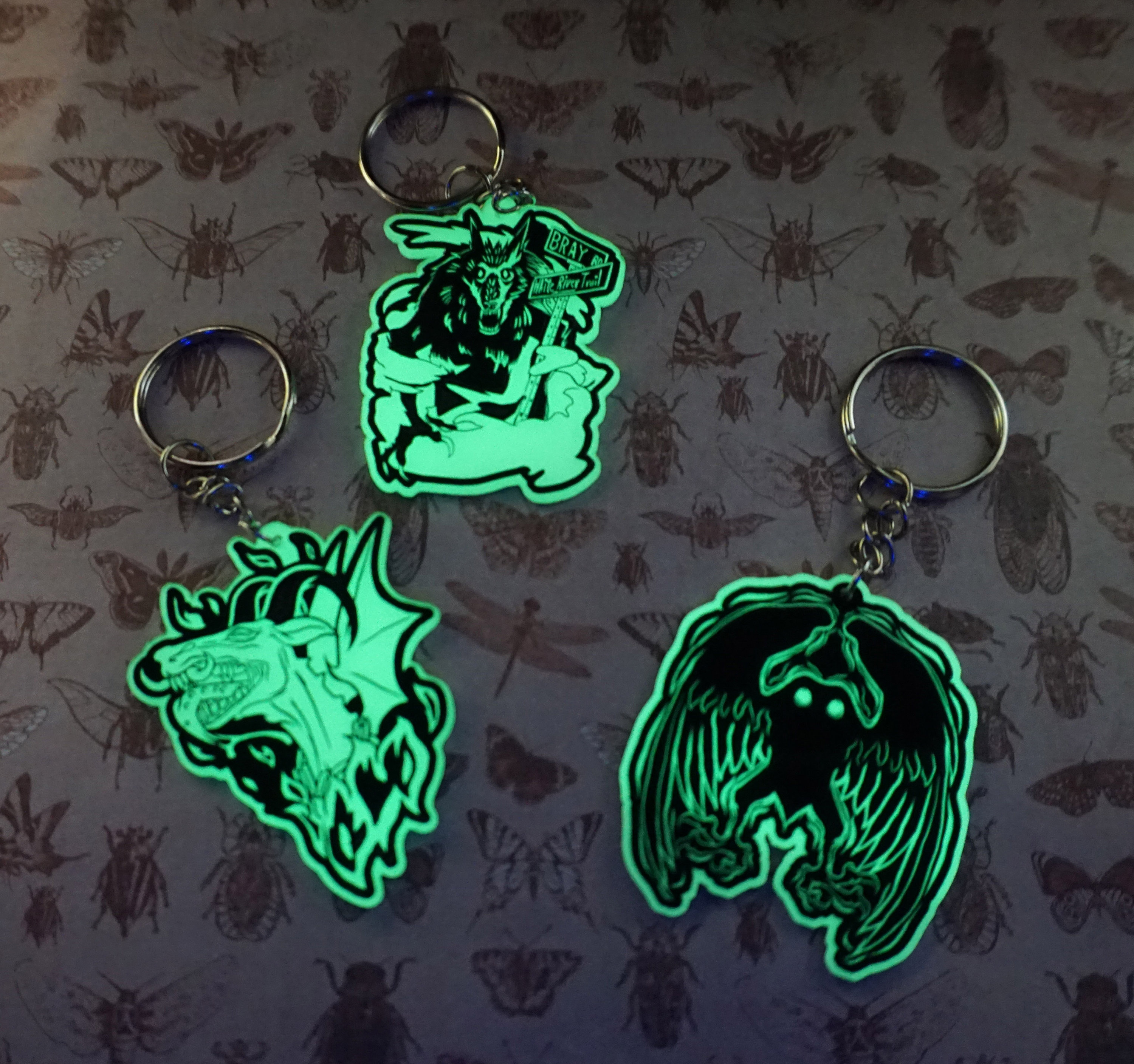 Glow in the Dark Cryptid Keychains - Etsy