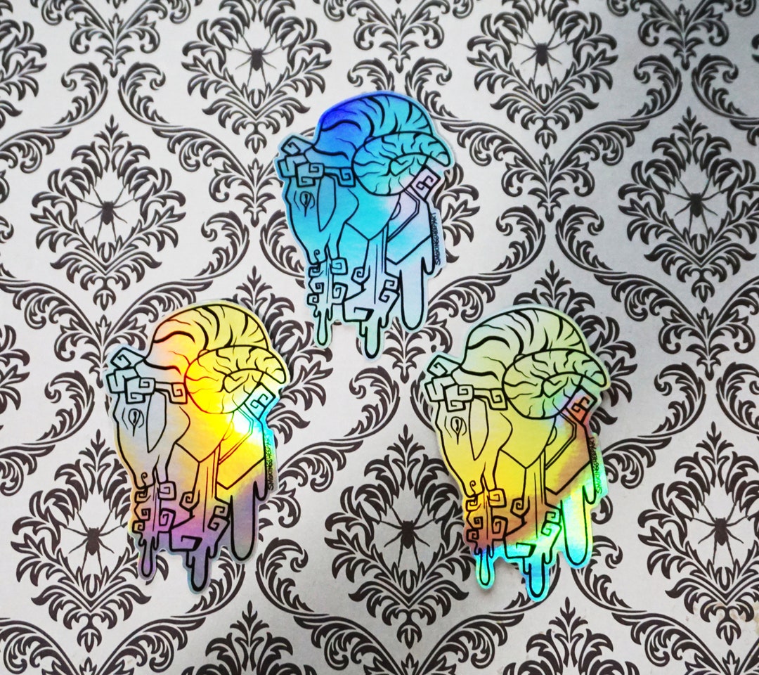 Stylized Decapitated Ram Holographic Sticker - Etsy