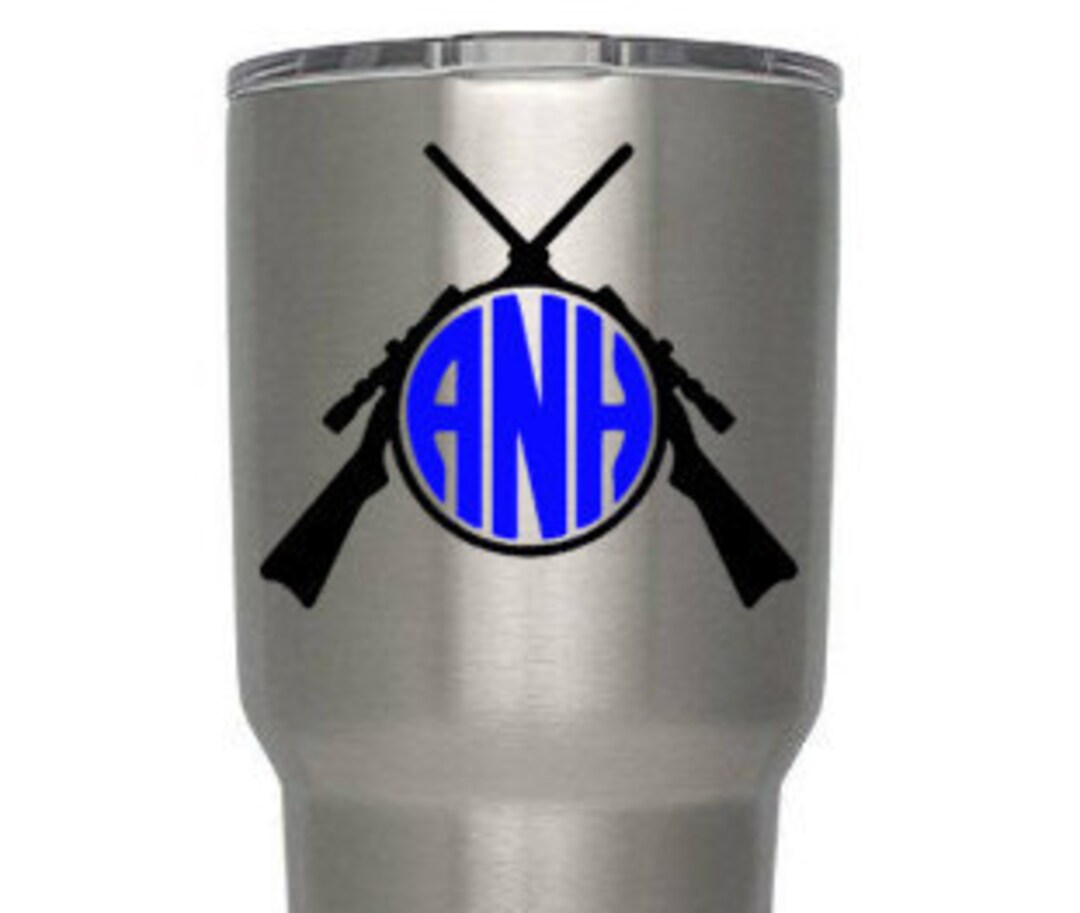 Yeti Custom Decal, Gun Monogram, Gun, Yeti Rambler, Custom Decal ...