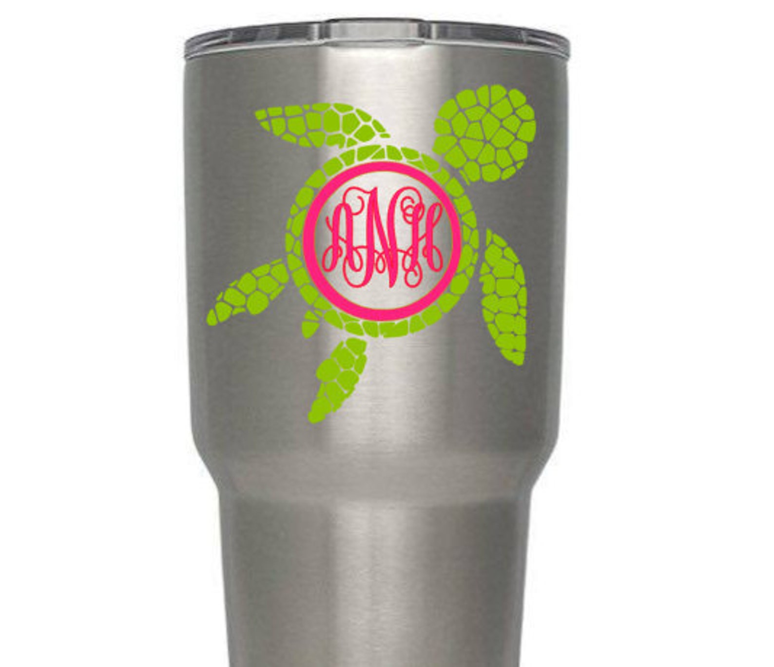 Yeti Custom Decal, Sea Turtle Monogram, Turtle, Yeti Rambler, Custom ...