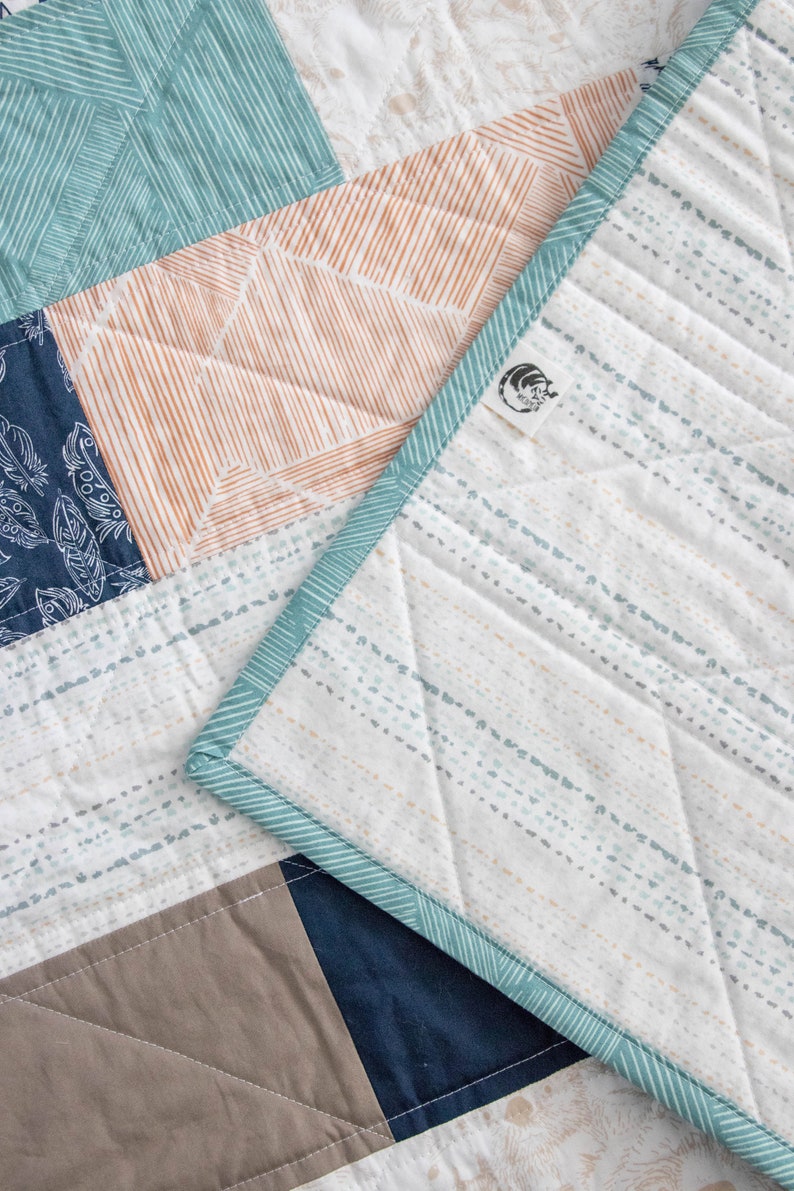 Modern Woodland Baby Quilt, Subway Tile - Etsy