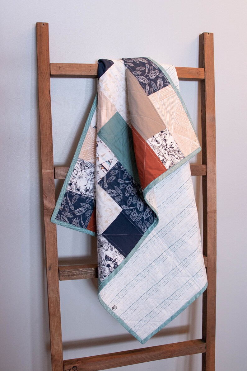 Modern Woodland Baby Quilt, Subway Tile - Etsy