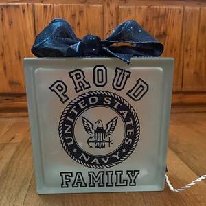 US Navy Family Lighted Glass Block - Etsy