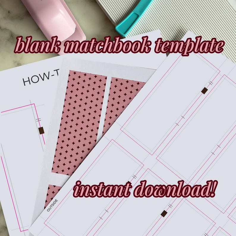 Blank Editable DIY Matchbook Template | Instant Download - Etsy