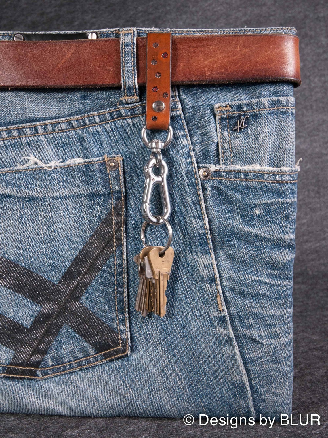 Leather Belt Key Loop, Leather Belt Key Chain, Belt Key Fob, Key Keeper ...