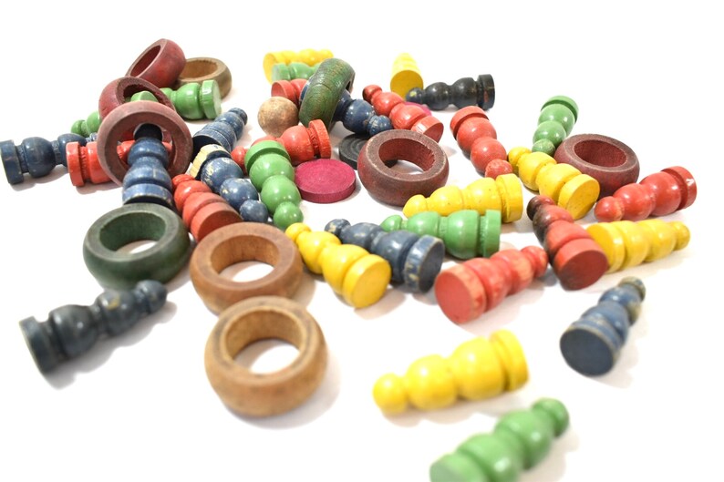 Vintage Wooden Game Pegs Pieces - Etsy