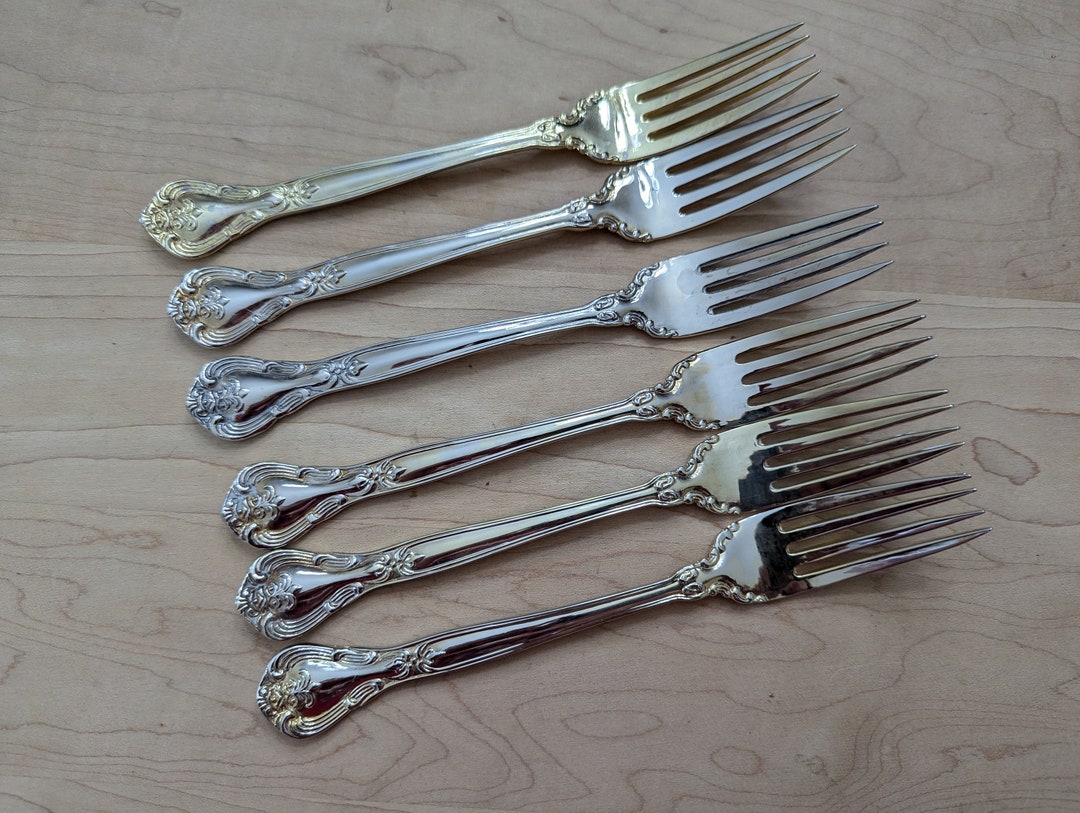 Vintage GODINGER Gold Plate GRAND MASTER Dinner Fork 7 1/2", Set of 12 ...