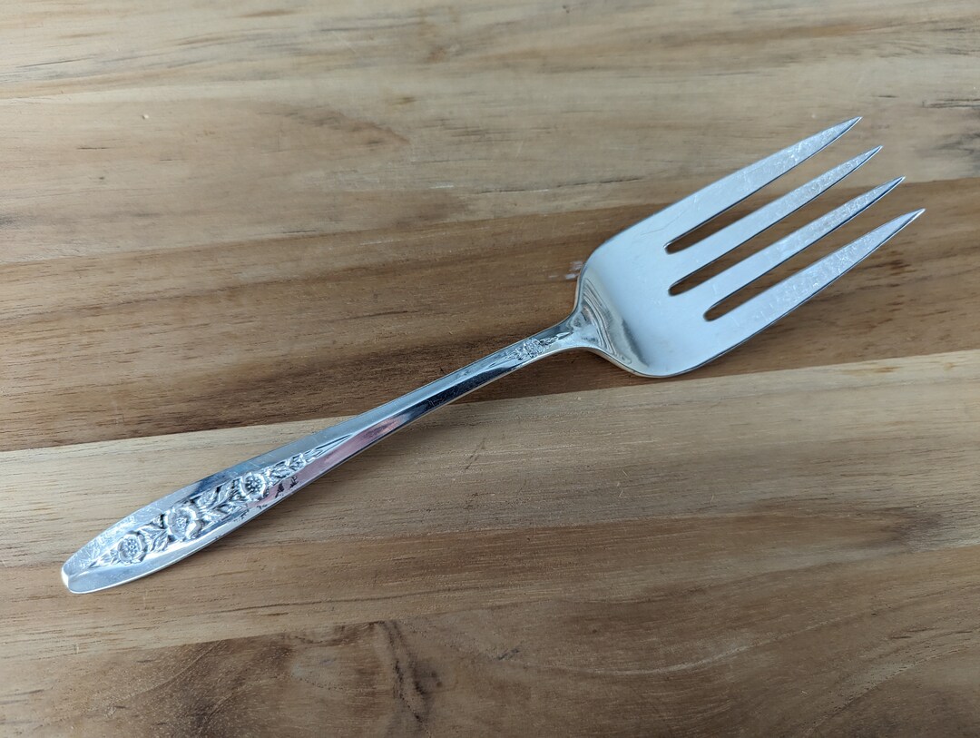 Vintage Wm Rogers & Son 1952 PRIMROSE Buffet/cold Meat Serving Fork 8 7 ...
