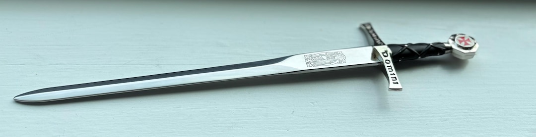 Amazing Vintage Collectible "knights Templar" Silver Mini Sword Replica ...