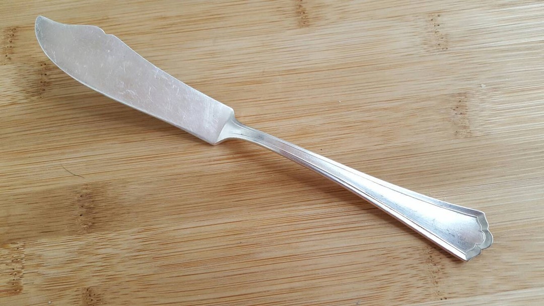 Antique 1835 R WALLACE 1917 HUDSON Flat Handle Master Butter Knife 7 1/ ...