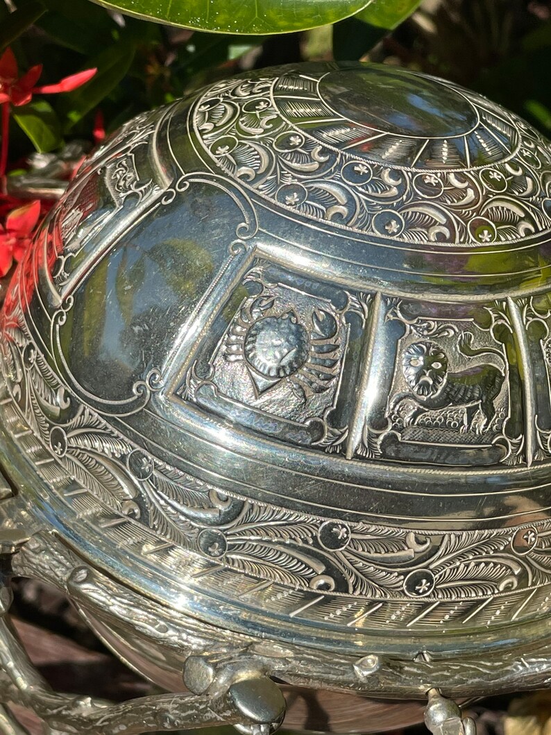Gorgeous Antique Victorian FENTON BROTHERS Silver 1896 Figural ZODIAC ...