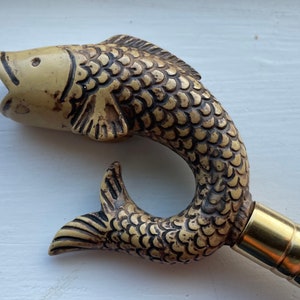 Vintage Collectible Bakelite Figural Carved Koi Fish & Jade Blade ...