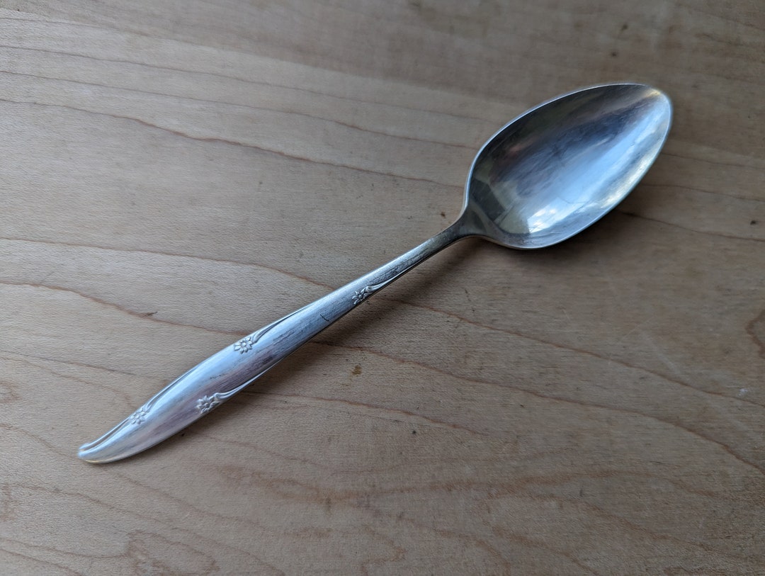 Vintage ONEIDA Community 1960 SILVER FLOWER Youth Dinner Spoon 5 3/8 ...