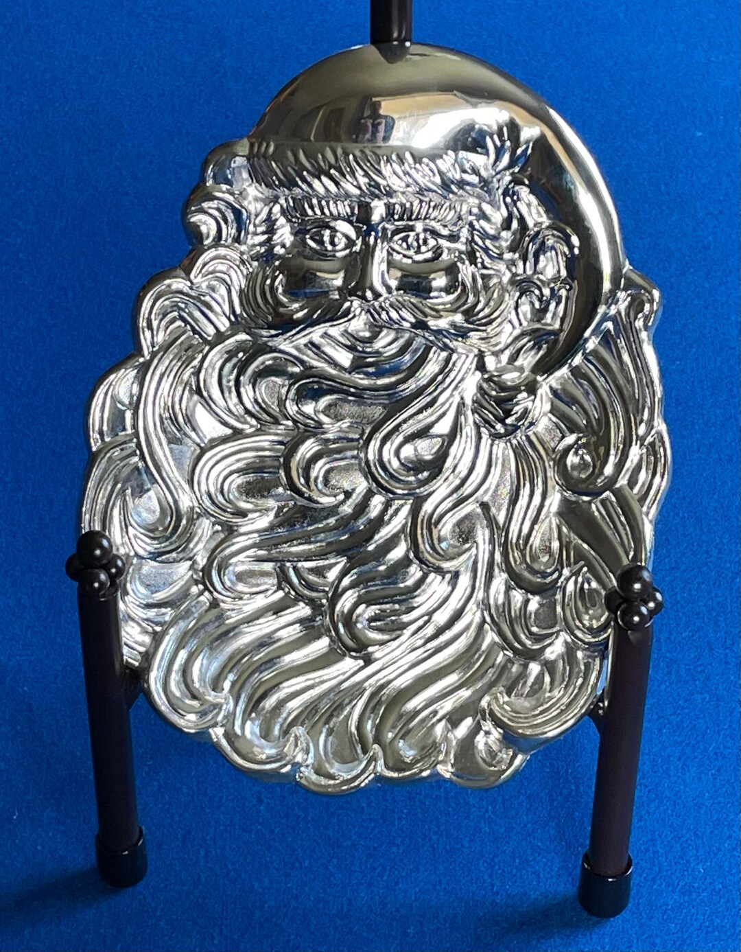 Vintage Novelty Collectable SANTA Silver Plate SANTA'S HEAD Shaped Bon ...