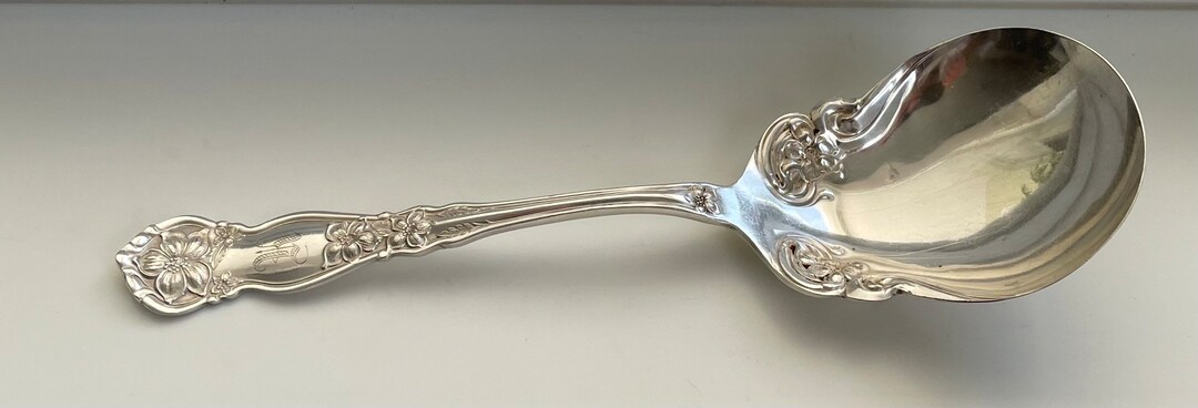 Antique Wm ROGERS Sons 1910 ORANGE BLOSSOM Casserole/berry Spoon 8 3/4 ...