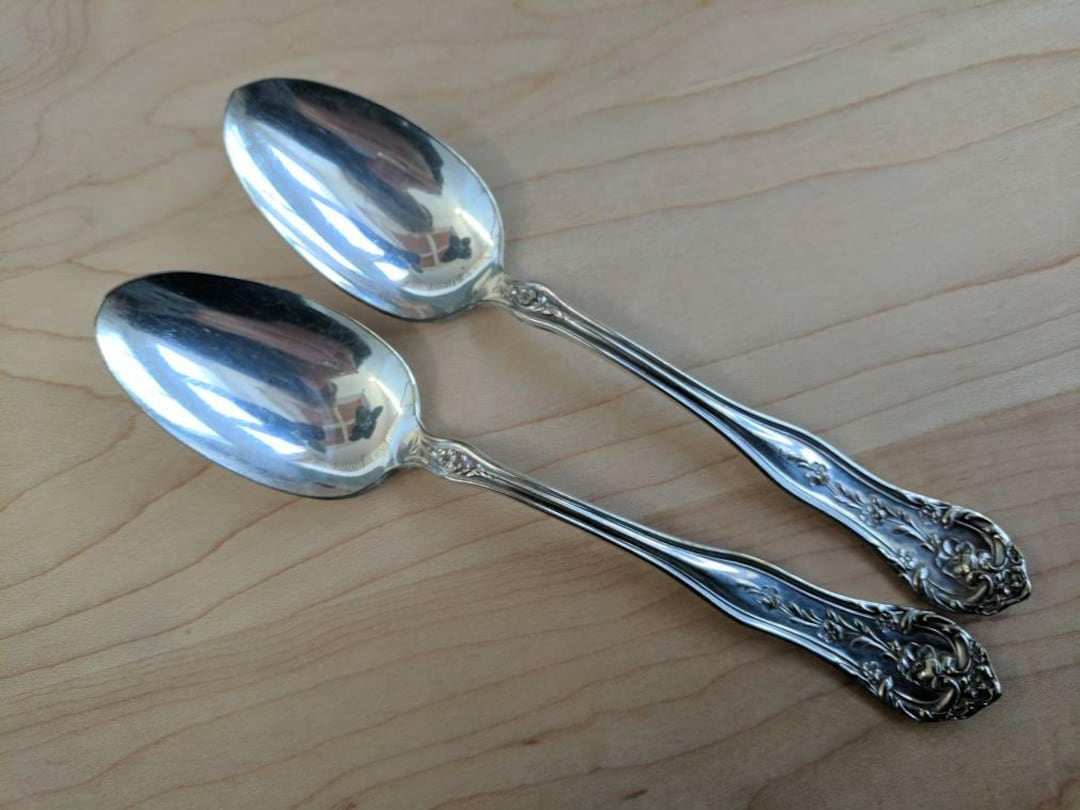 Antique Extra Coin Silver Plate 1906 ROXBURY Teaspoon 5 7/8", Set of 2 ...