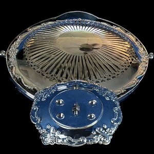 Rare Gorgeous Elegant Vintage GODINGER Silver BAROQUE Pierced Etched ...