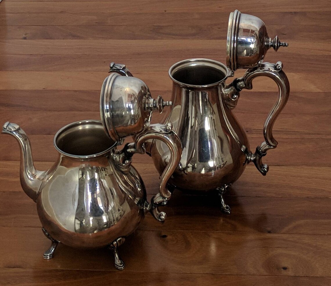 Antique International Silver GEORGIAN COURT 5 PC Footed - Etsy