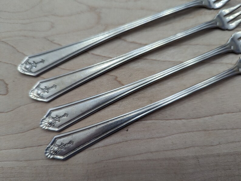 Antique SIMPSON Nickel Silver Floral Ornate Seafood/cocktail Fork 5 5/8 ...