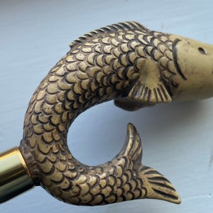 Vintage Collectible Bakelite Figural Carved Koi Fish & Jade Blade ...