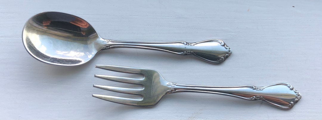 Vintage Collectible ONEIDA STAINLESS CHATEAU Baby Set Baby Fork/baby ...