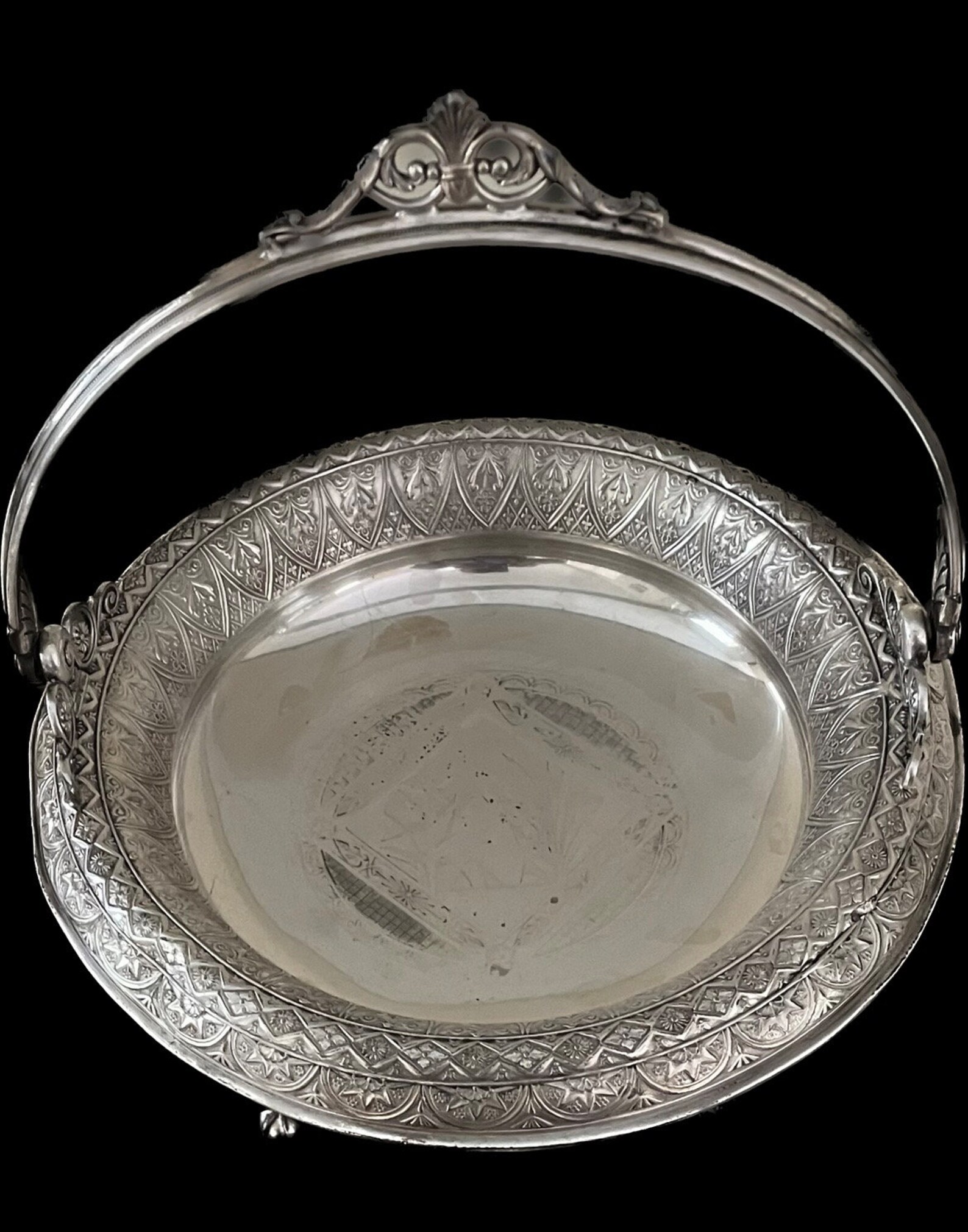 Gorgeous Antique Elegant DERBY SILVER Co 1883 CRANE Theme Silver Plate ...