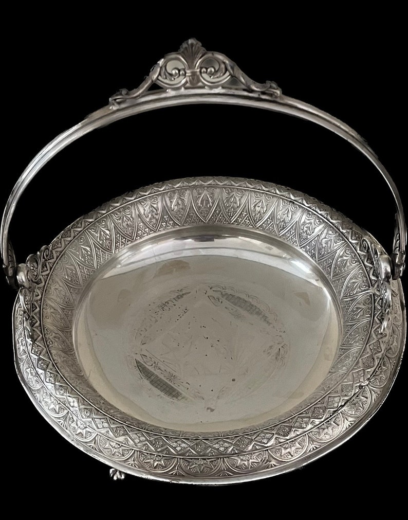 Gorgeous Antique Elegant DERBY SILVER Co 1883 CRANE Theme Silver Plate ...