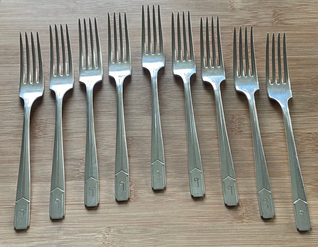 Antique Holmes & Edwards Silver 1929 NAPOLEON Dinner Fork 7 5/8" Mono L ...
