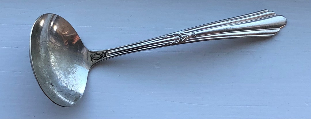Antique CAROLINE Silver Plate 1911 CAROLINE Solid Cream/sauce Ladle 5 3 ...