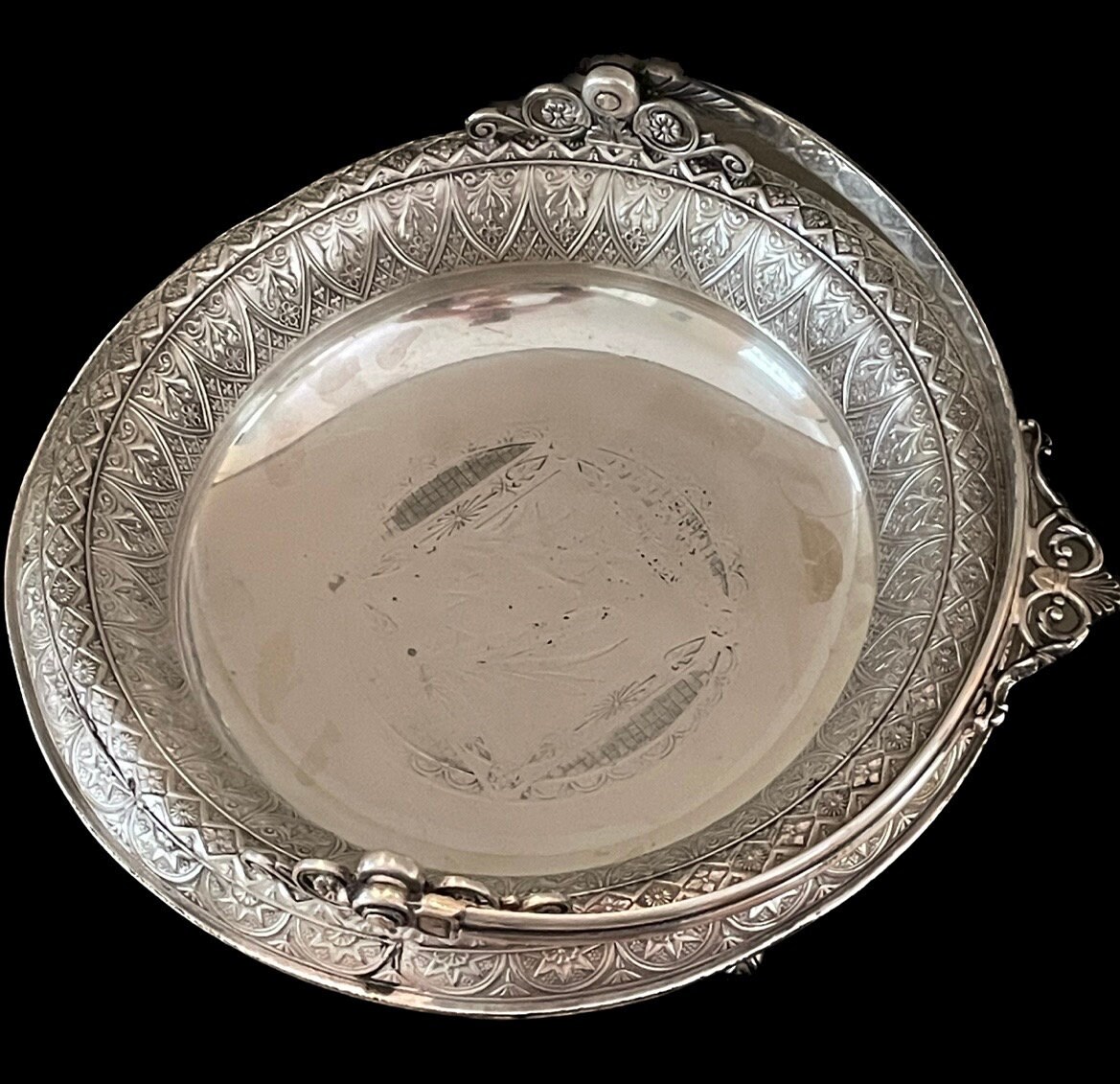 Gorgeous Antique Elegant DERBY SILVER Co 1883 CRANE Theme Silver Plate ...