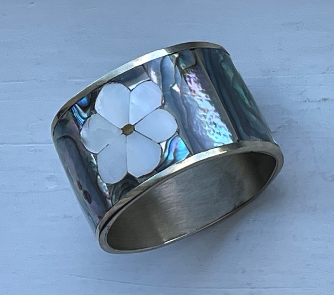 Amazing Gorgeous Vintage Elegant Alpaca Silver Abalone/mother of Pearl ...