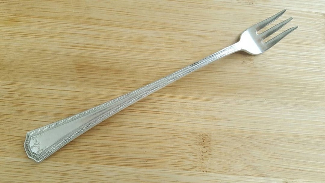 Antique National Silver 1930 ADAM Short Handle Olive/pickle Fork 6 1/4 ...