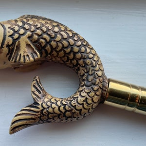 Vintage Collectible Bakelite Figural Carved Koi Fish & Jade Blade ...